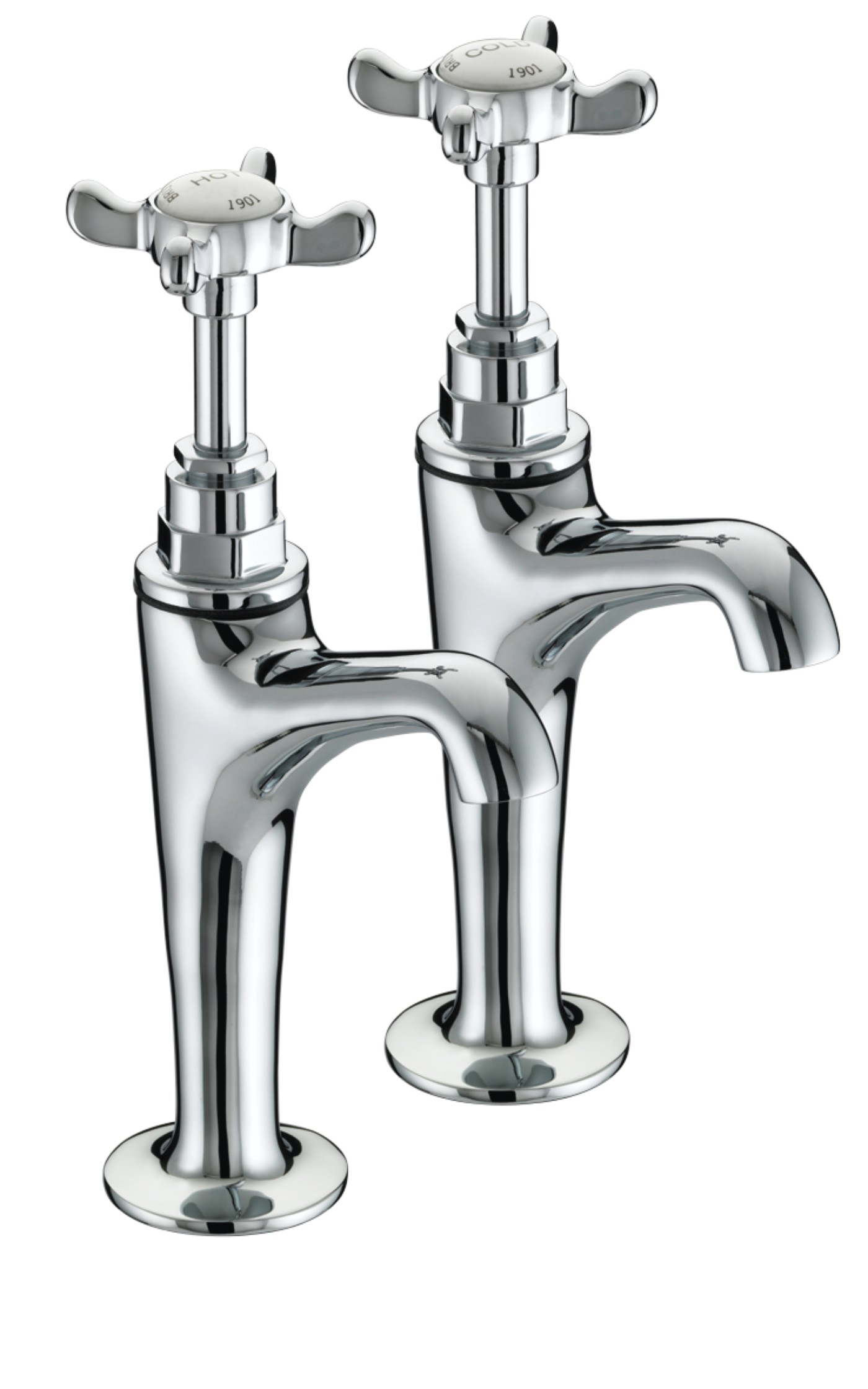 1901 High Neck Pillar Taps Chrome | Kitchen Taps | Bristan