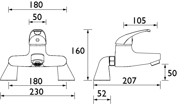 Java Pillar Bath Filler | Bathroom Taps | Bristan