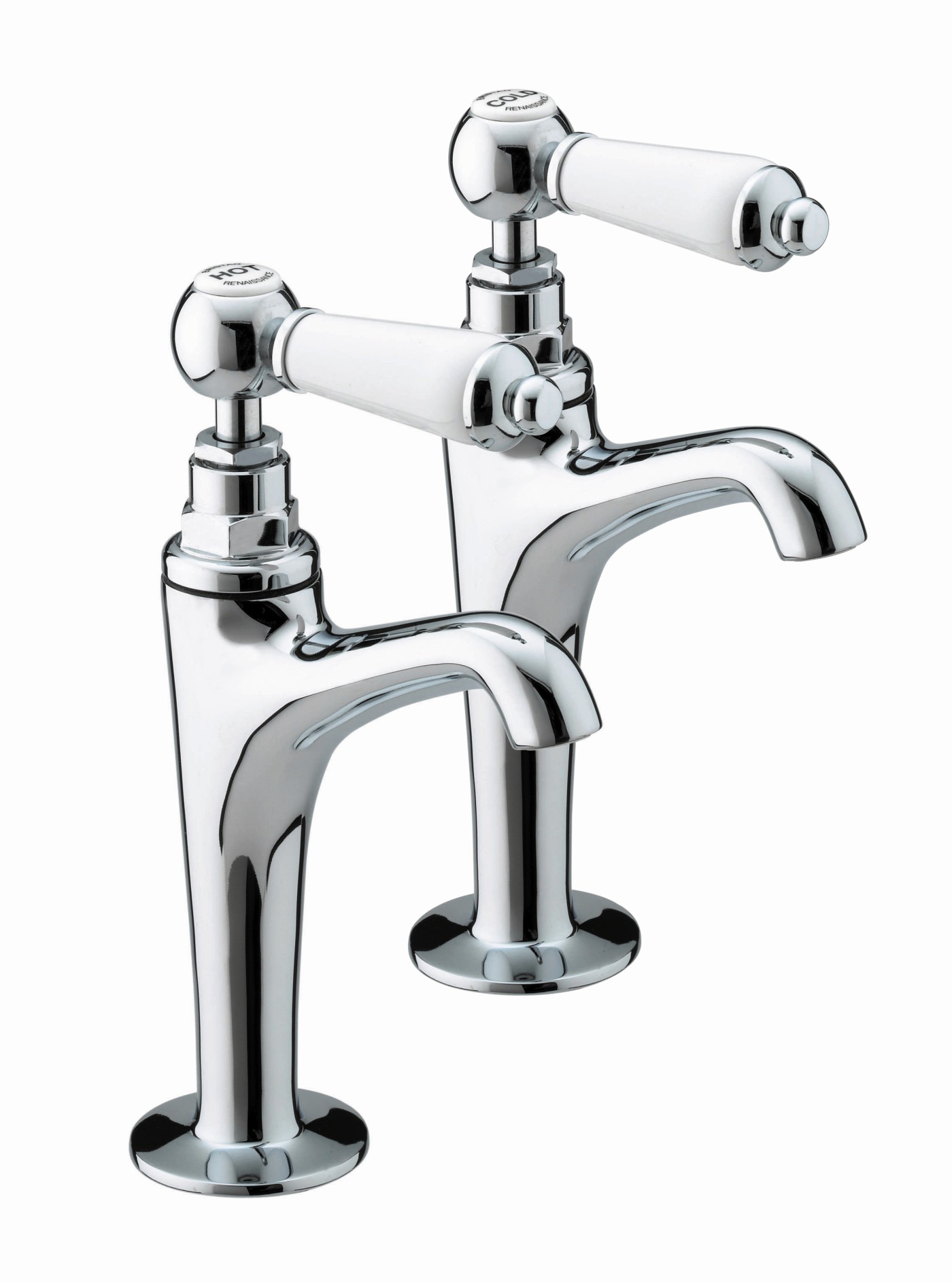 Renaissance High Neck Pillar Taps Chrome Plated | Bristan
