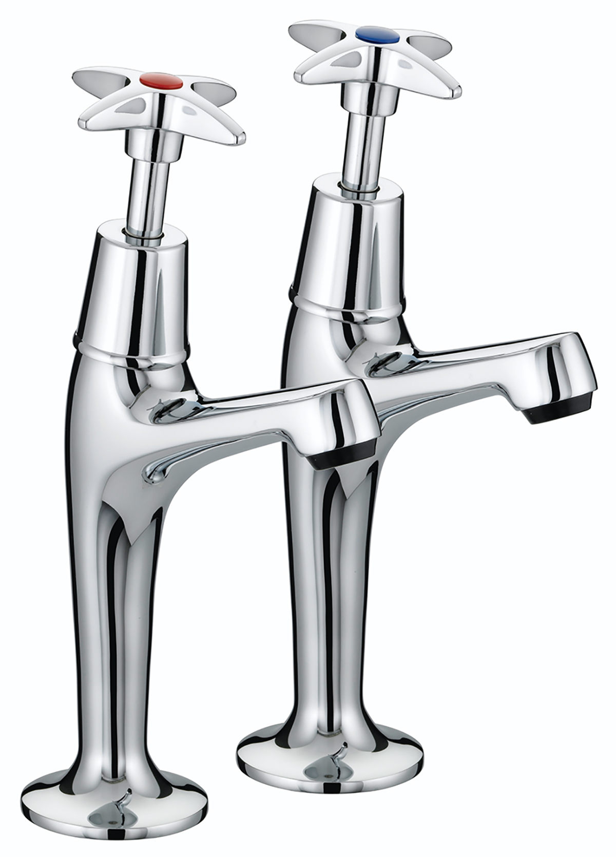 Cross Top High Neck Pillar Taps | Taps | Bristan