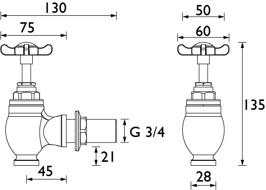 1901 Globe Taps Chrome | Bathroom Taps | Bristan