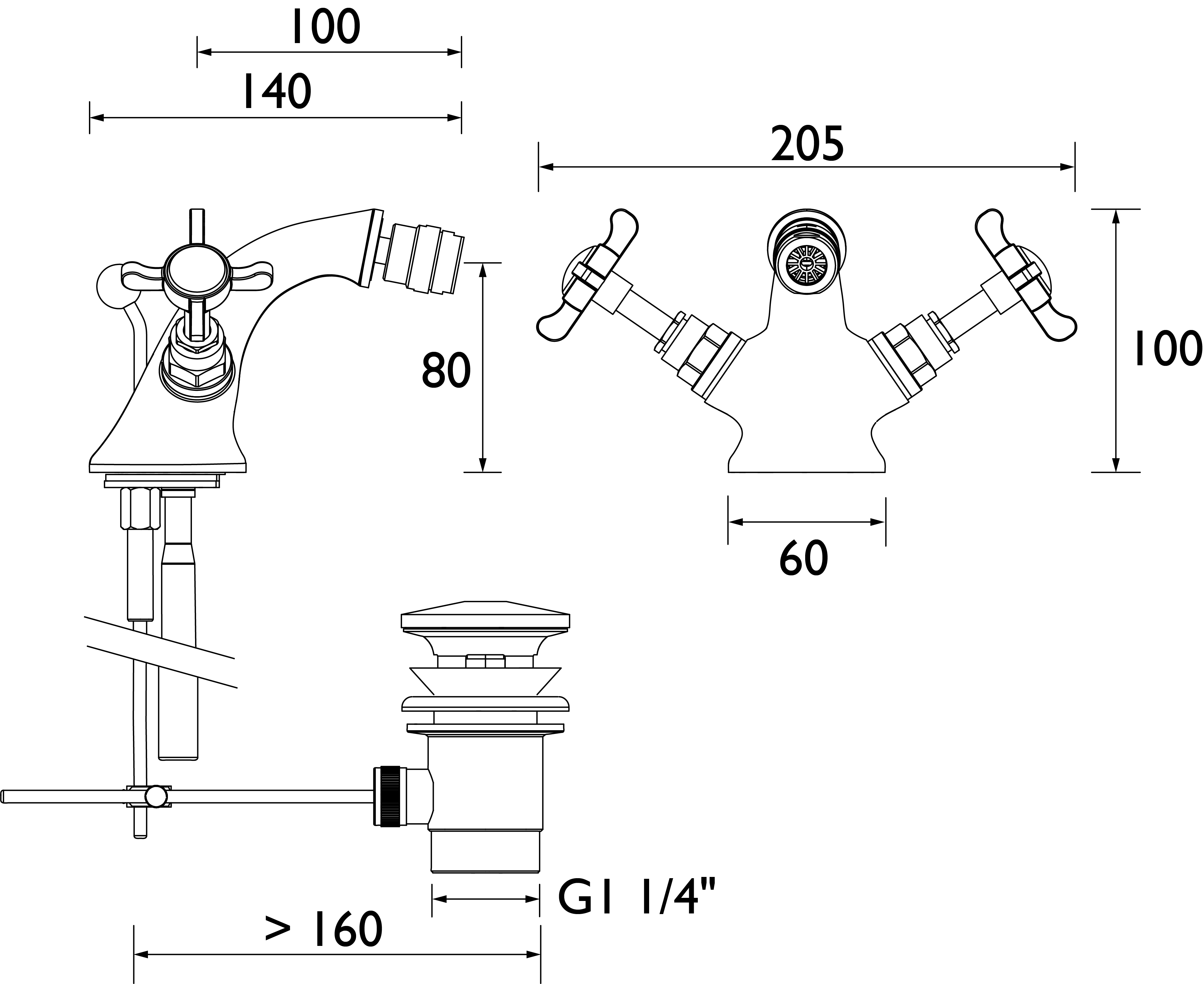 1901 Chrome Bidet Mixer | Bathroom Taps | Bristan