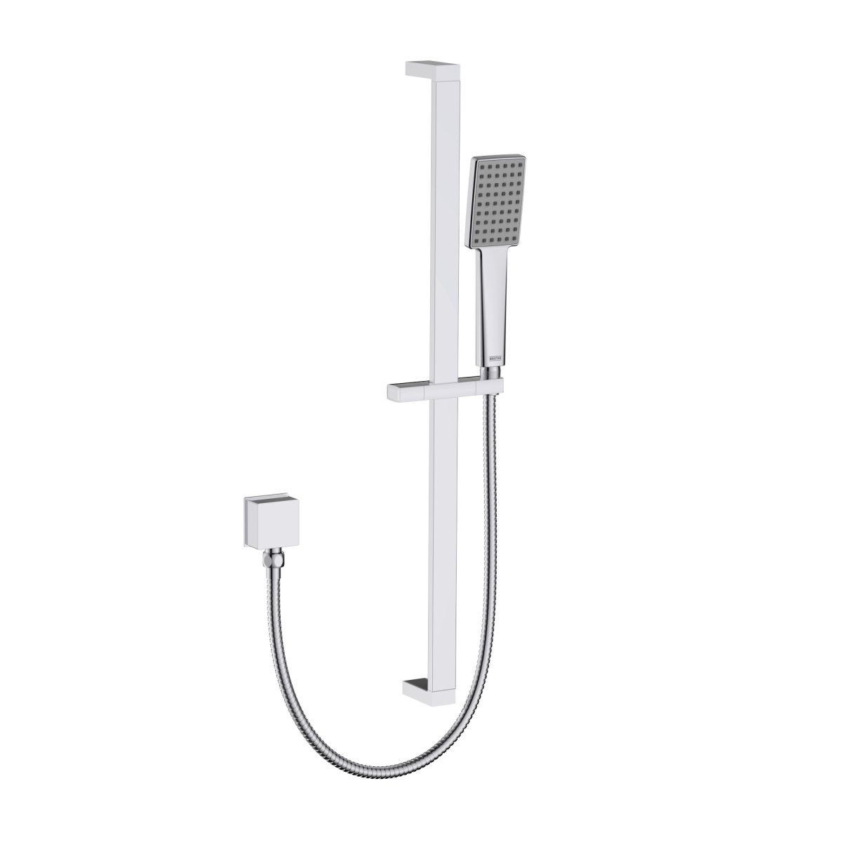 Square Riser Rail Shower Kit and Wall Outlet Chrome | Shower ...