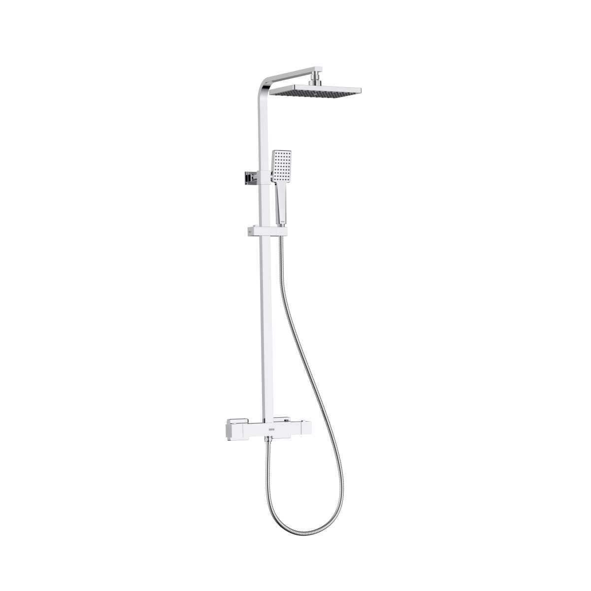 Napoli Adjustable Thermostatic Rigid Riser Diverter Bar Shower Chrome ...